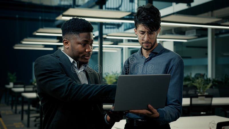 Male Businessmen Colleagues Work with Computer Corporate Teamwork ...