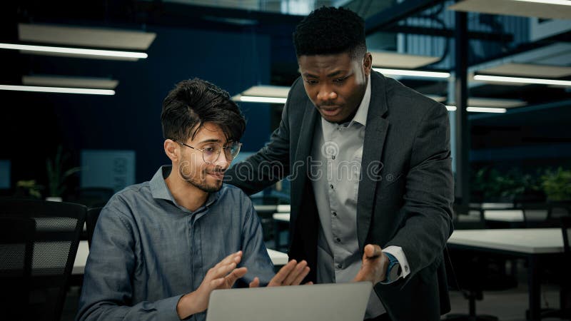 Male Businessmen Colleagues Work with Computer Corporate Teamwork ...