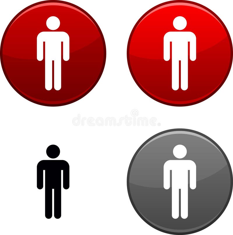 Male button. stock vector. Illustration of circle, icon - 13894395