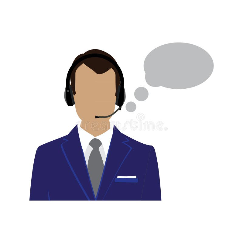 Male call center avatar stock illustration. Illustration of line - 61615804