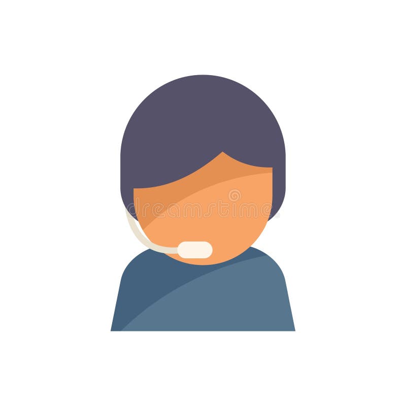 Male Call Center Operator Wearing Headset Smiling Avatar Icon Stock ...