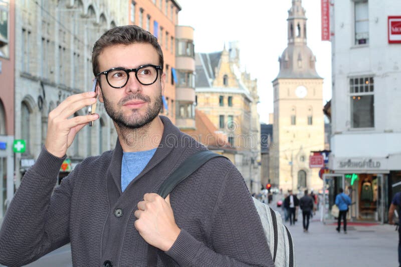 Male Calling by Phone from a European City Editorial Image - Image of ...