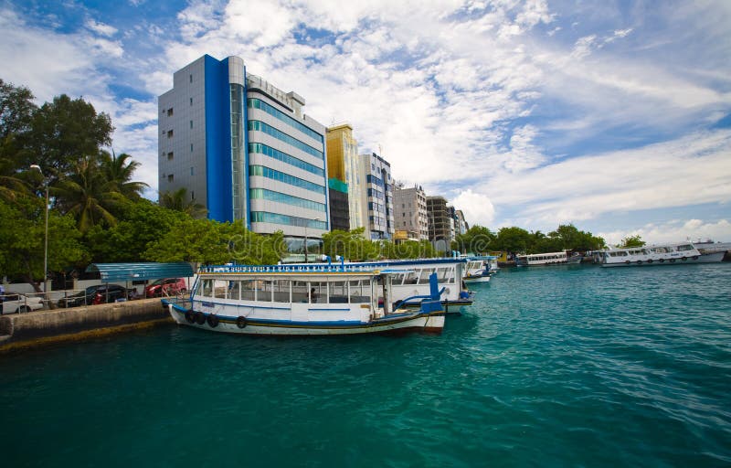Male - capital of Maldives stock photo. Image of dhoni - 14586398