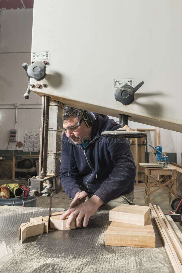 Male Carpenter Working in His Carpentry Workshop Stock Photo - Image of ...