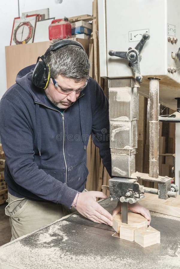 Male Carpenter Working in His Carpentry Workshop Stock Image - Image of ...