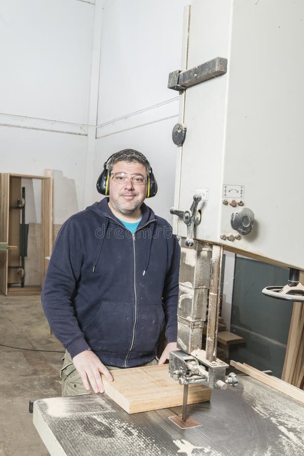 Male Carpenter Working in His Carpentry Workshop Stock Image - Image of ...
