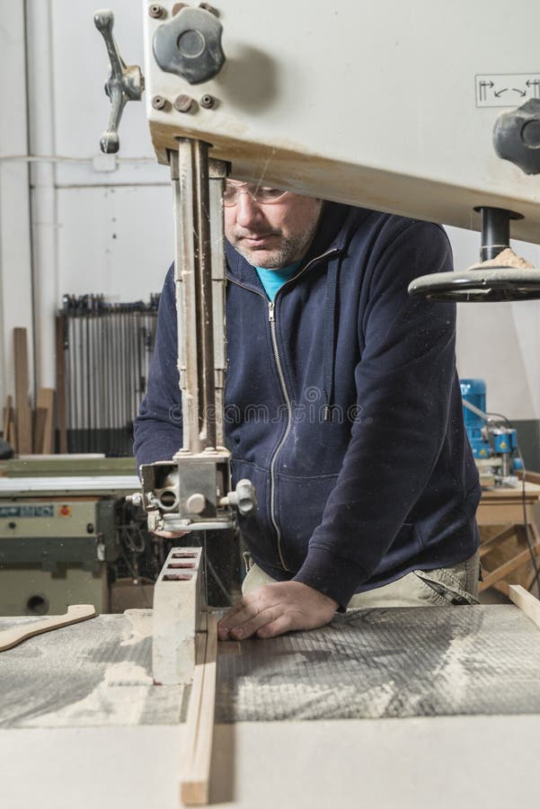 Male Carpenter Working in His Carpentry Workshop Stock Photo - Image of ...