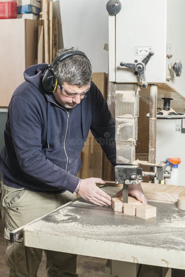 Male Carpenter Working in His Carpentry Workshop Stock Photo - Image of ...