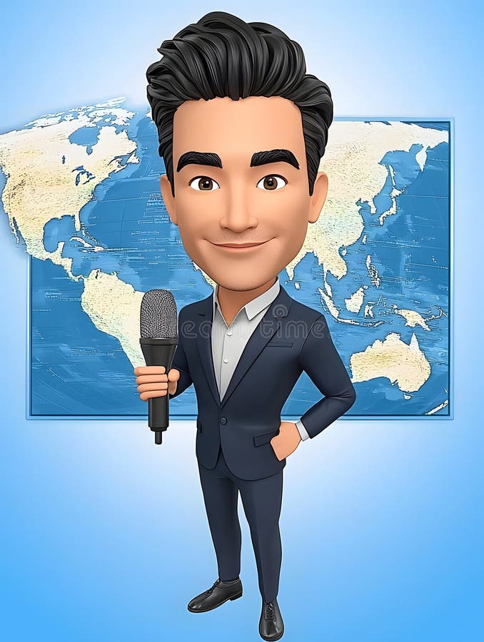 News Reporter Cartoon Character Female Stock Photos - Free & Royalty ...