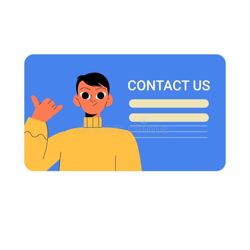 Male Character Making Call Gesture in Flat Vector Illustration ...