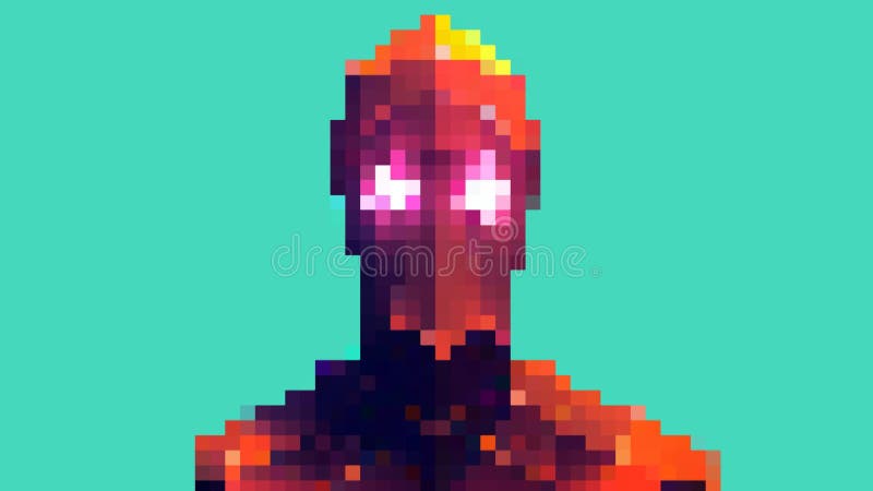 Male Character in Pixel Art Style Stock Footage - Video of texture ...