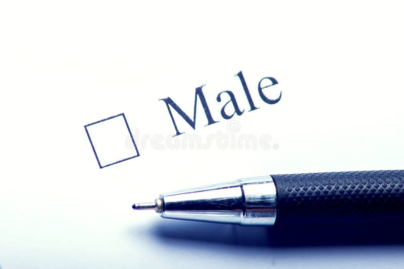 Male - Checkbox with a Cross on White Paper with Pen. Checklist Concept ...