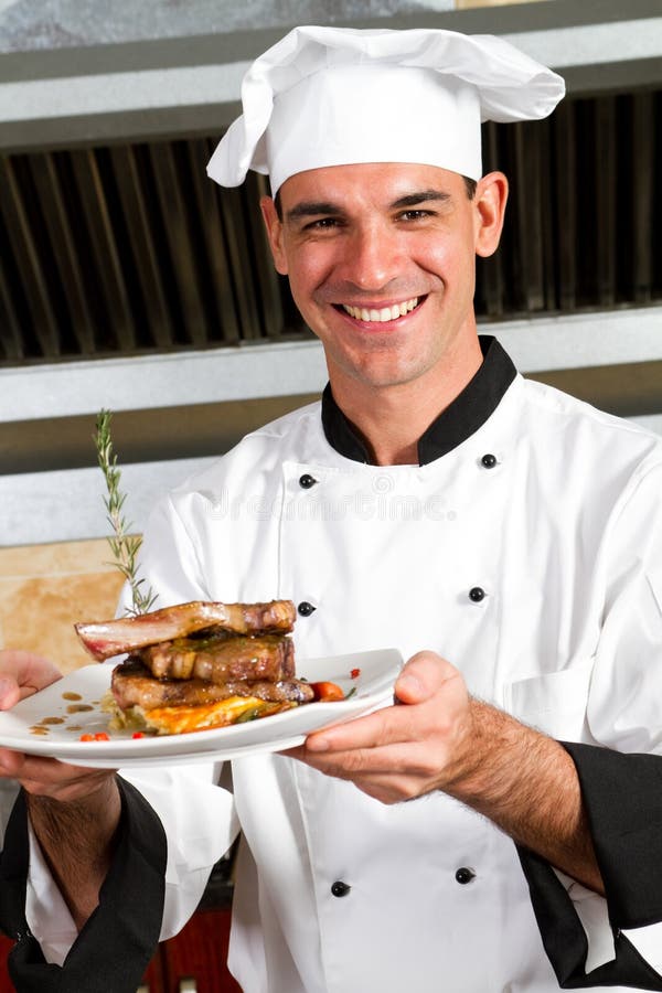 Chef presenting food stock photo. Image of chef, cook - 14985460