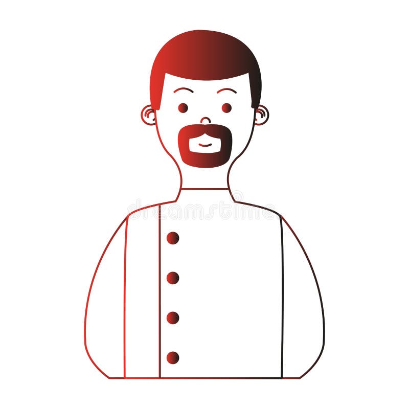 Male chef avatar red lines stock vector. Illustration of cooking ...
