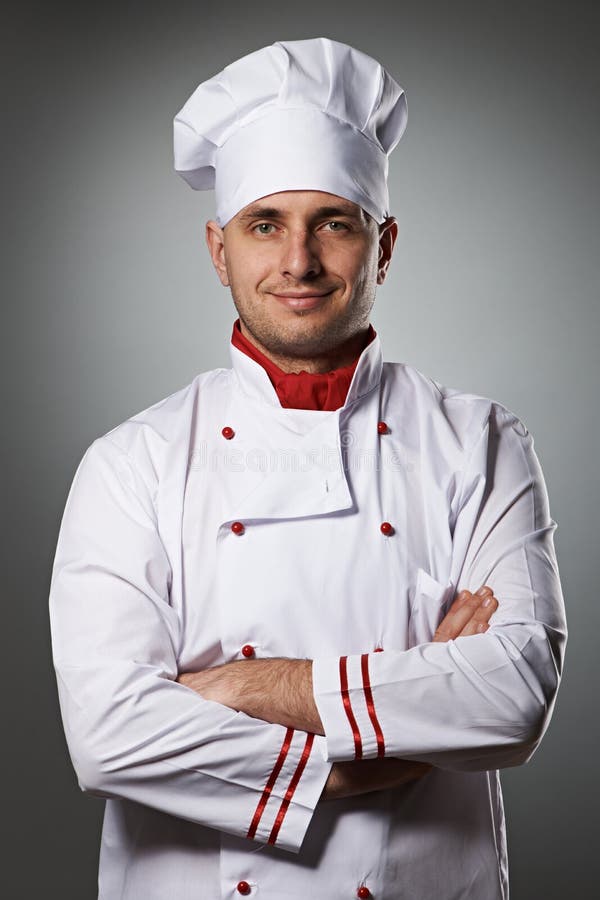 Male chef at kitchen stock image. Image of cuisine, person - 34827699
