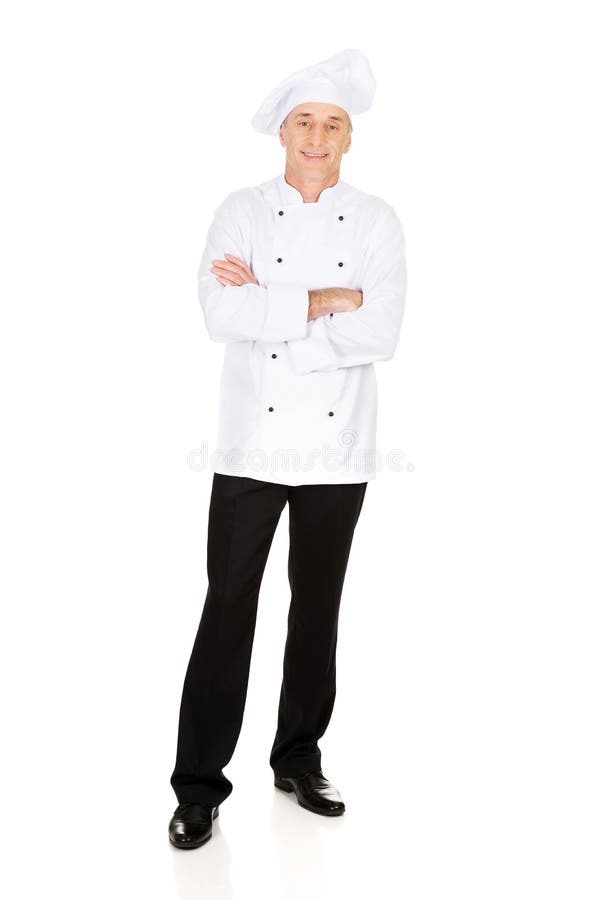 Male Chef Standing with Folded Arms Stock Image - Image of occupation ...