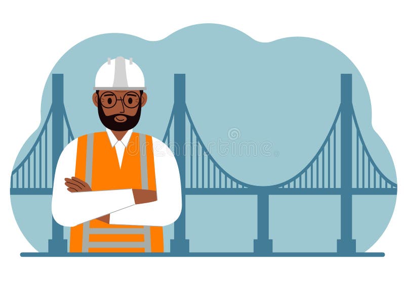 Male Civil Engineer Next To the Bridge. the Concept of Civil ...