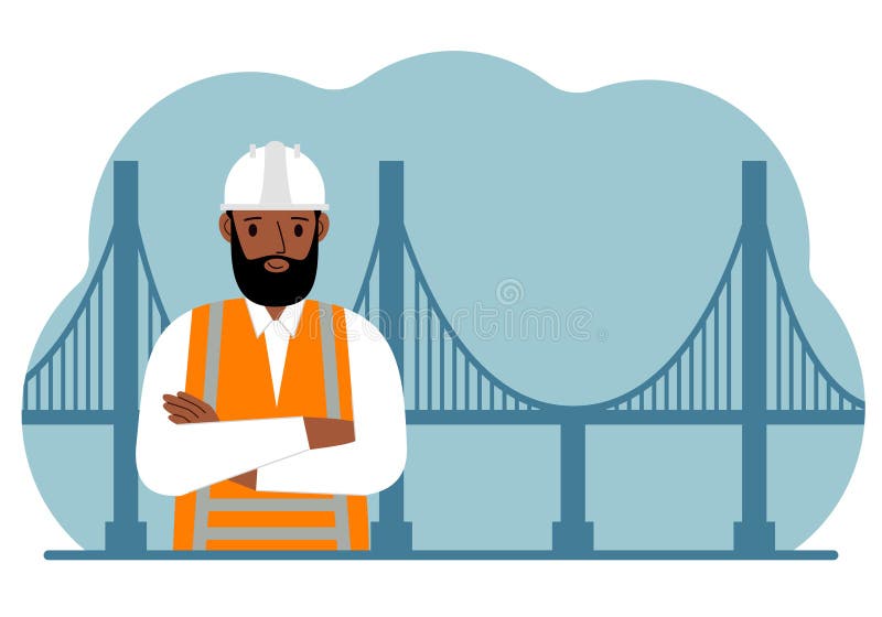 Male Civil Engineer Next To the Bridge. the Concept of Civil ...