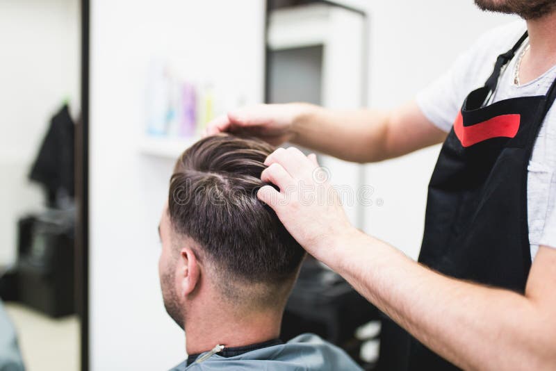 Young Handsome Man in Hair Salon Stock Photo - Image of customer ...