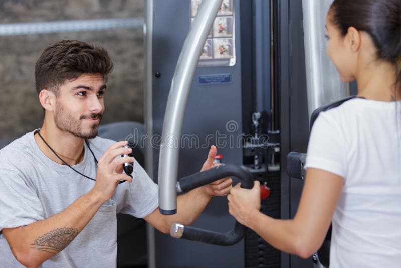 Male coach in gym stock image. Image of sporty, hand - 173082791