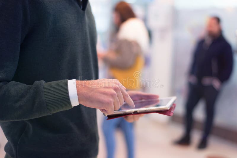 Male College Student Standing in Corridor of University after Her Class ...