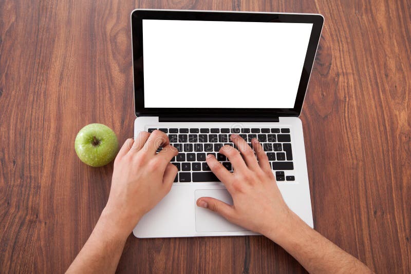 Male College Student Using Laptop Stock Photo - Image of caucasian ...