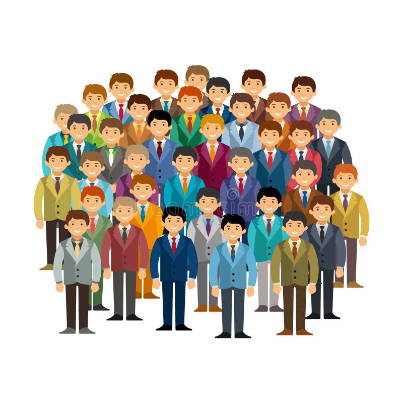 Male Community Vector Concept in Flat Style Stock Vector - Illustration ...