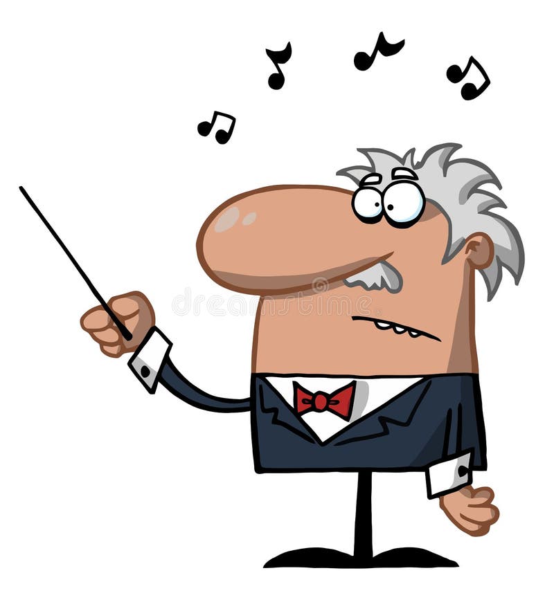 Male Conductor Waving a Baton Stock Vector - Illustration of graphic ...