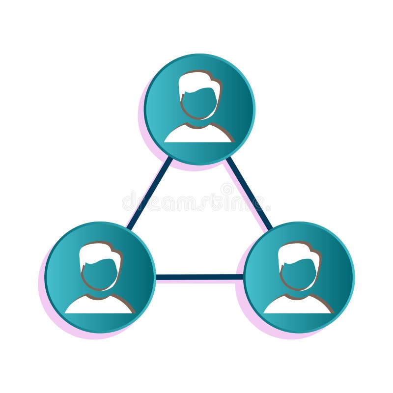 Male Connection Cool. Three Men in a Connected Circle. Flat Design ...