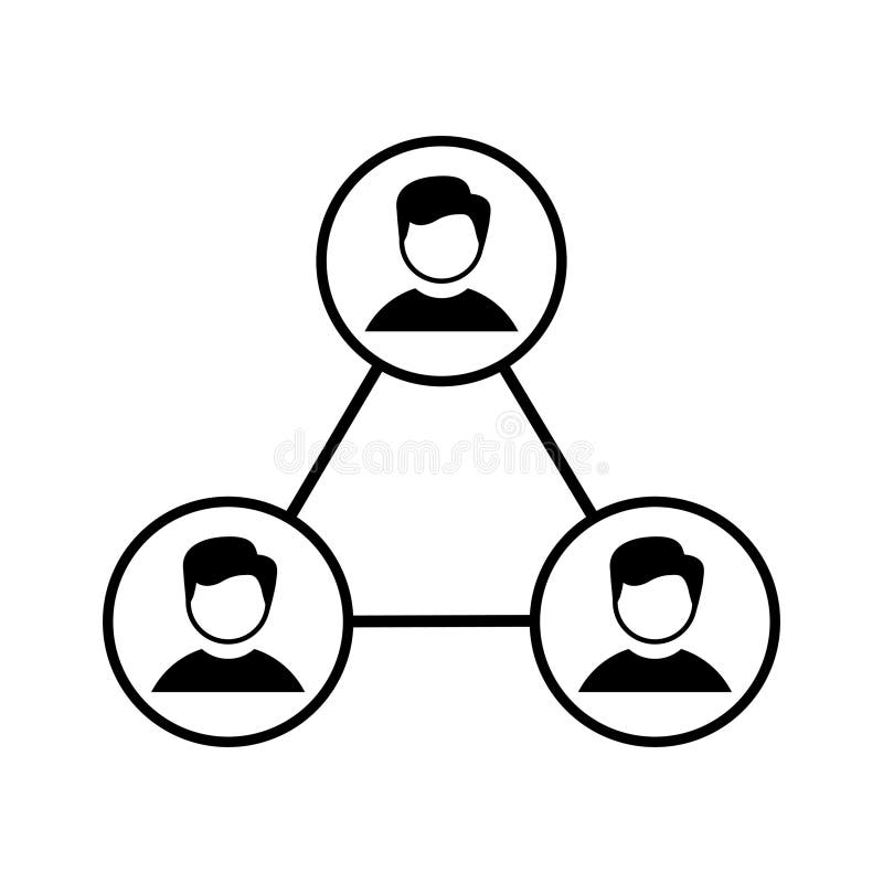 Male Connection. Three Men in a Connected Circle. Flat Design Style ...