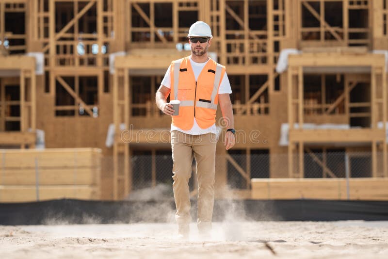 Male Construction Engineer. Architect at a Construction Site Stock ...