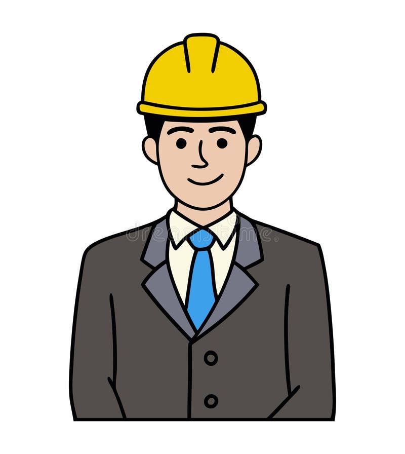 Male Construction Engineer in a Suit Stock Illustration - Illustration ...