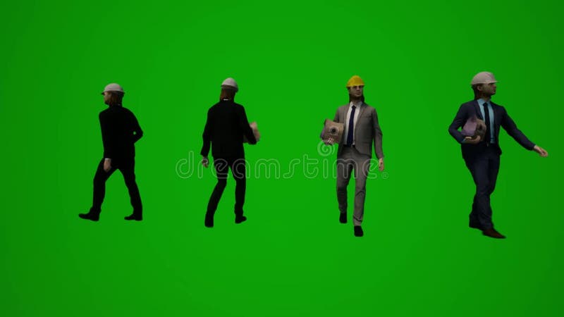 Male Construction Worker 3D Green Screen Working, Talking and Walking ...