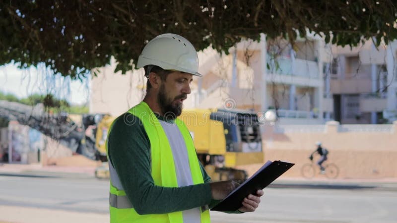 Male Construction Worker, Engineer Worker in Hard Hat and Construction ...