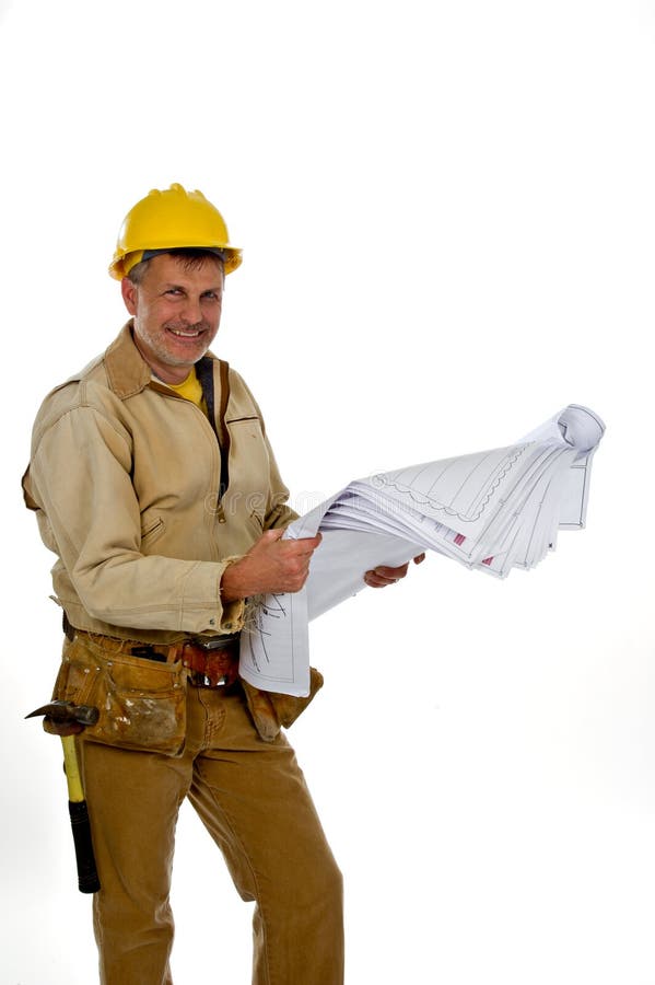 Male Construction Worker in a Hard Hat Stock Photo - Image of adult ...