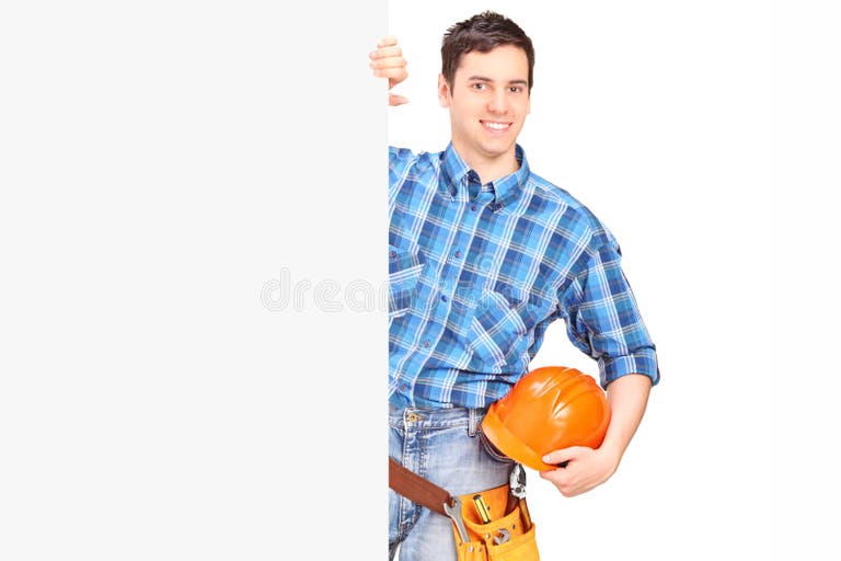 455 Worker Behind Blank Poster Stock Photos - Free & Royalty-Free Stock ...