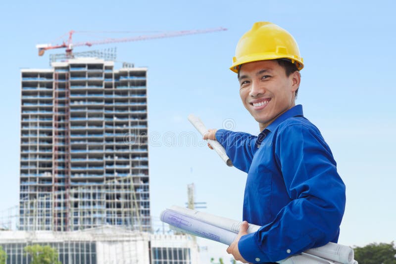 Male Contractor and Bulding Project Stock Photo - Image of male ...