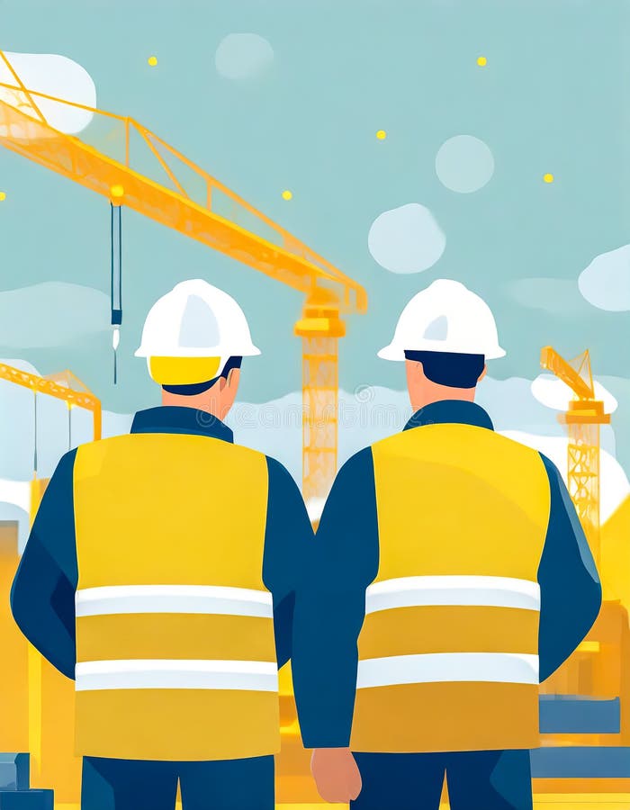 Male Contractor Checking the Construction Site Building. Stock ...