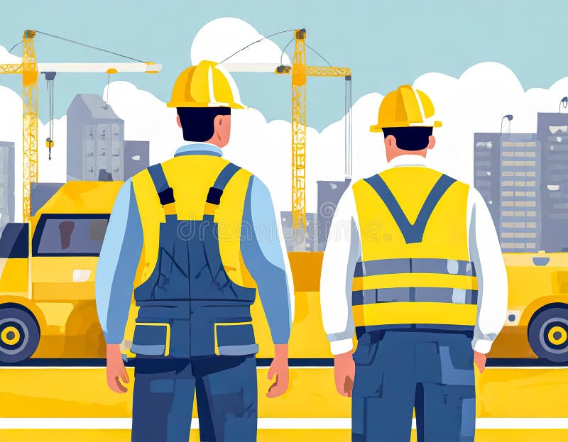 Male Contractor Checking the Construction Site Building. Stock ...