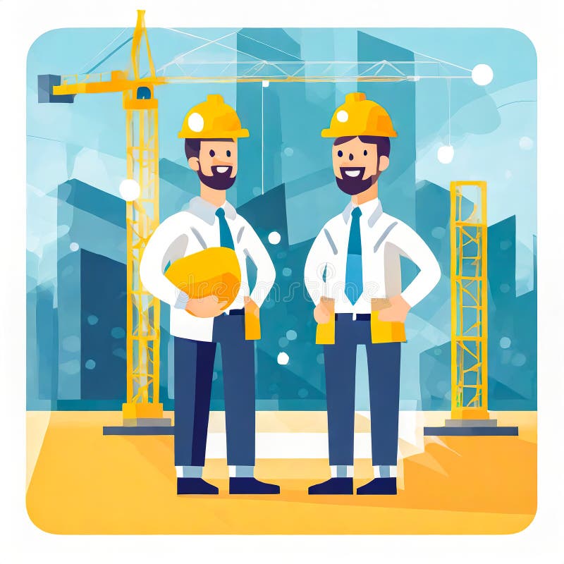 Male Contractor Checking the Construction Site Building. Stock ...