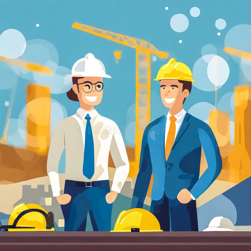 Male Contractor Checking the Construction Site Building. Stock ...