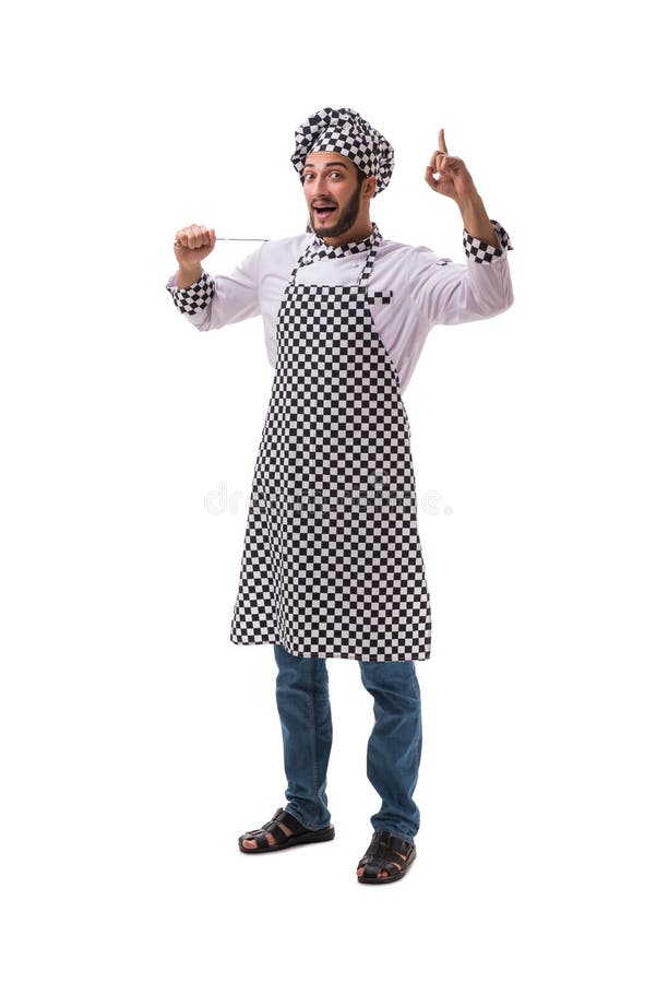 The Male Cook Isolated on the White Background Stock Image - Image of ...