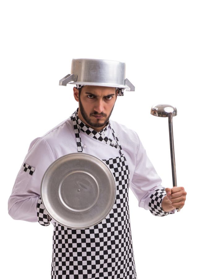 Male Cook Isolated on the White Background Stock Photo - Image of cook ...