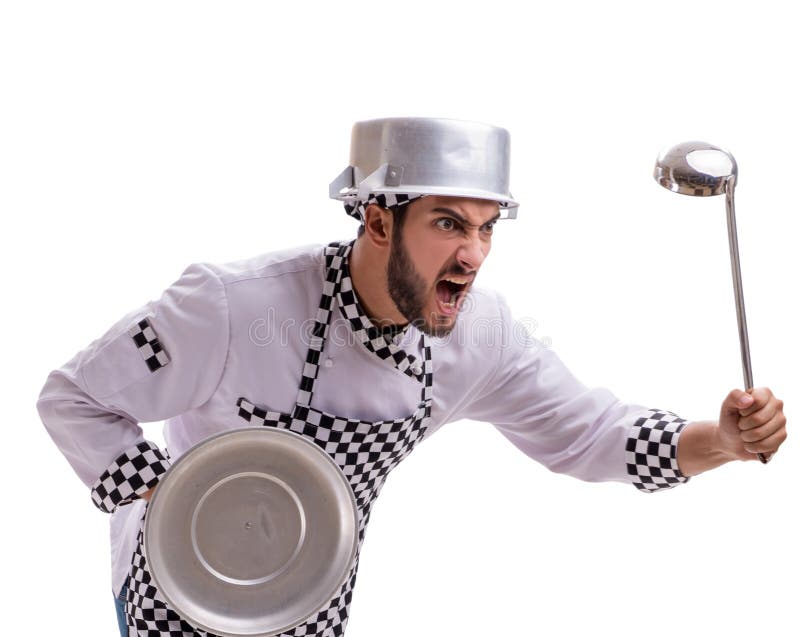 Male Cook Isolated on the White Background Stock Image - Image of ...