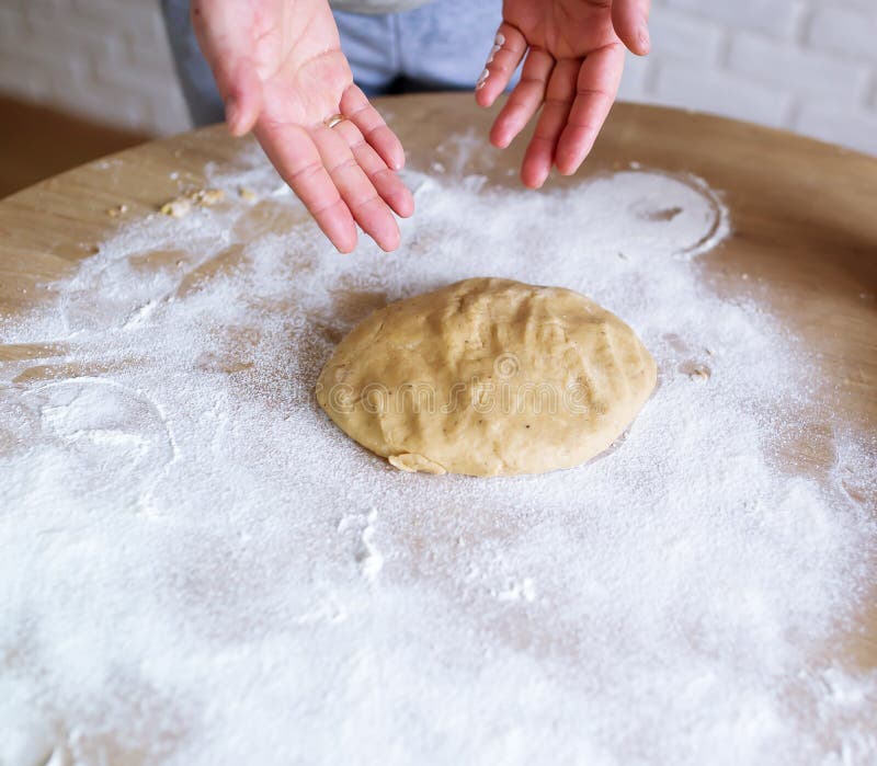 The male cook made dough stock photo. Image of baking - 65646752
