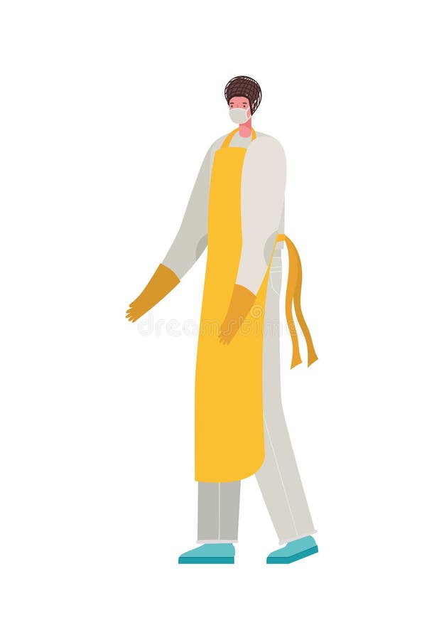 Male Cook with Mask Vector Design Stock Vector - Illustration of apron ...
