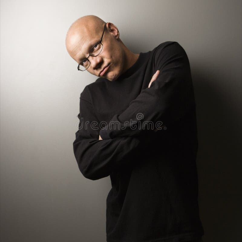 Male with crossed arms. stock image. Image of bald, length - 2846053