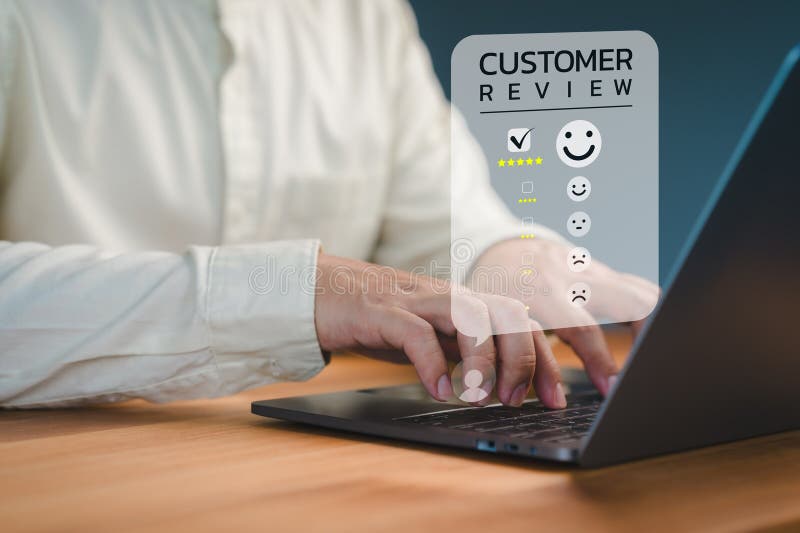 Male Customer Engage in a Satisfaction Survey, Using an Online ...