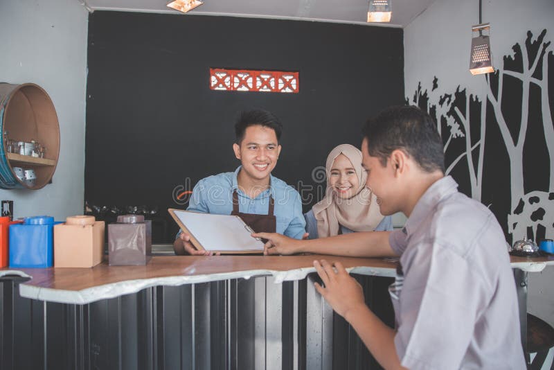 Man ordering coffee stock image. Image of client, beautiful - 85638189