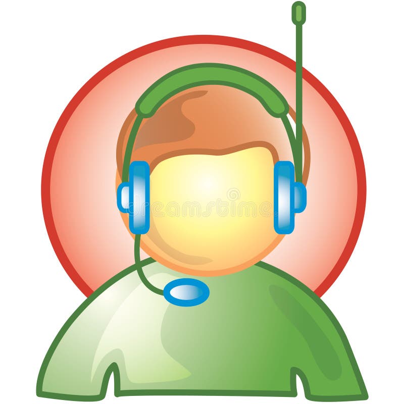 Male Customer Service Icon stock vector. Illustration of sign - 2435398